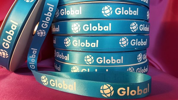 1-Color Imprint 3/8" Custom Dbl. Faced Satin Ribbon