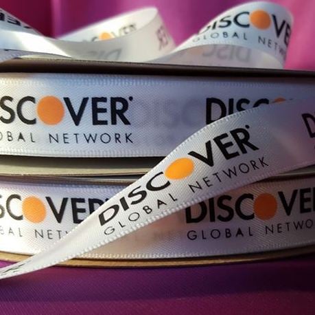 7/8 inch Custom Single Faced Satin Ribbon, 2-Color Imprint