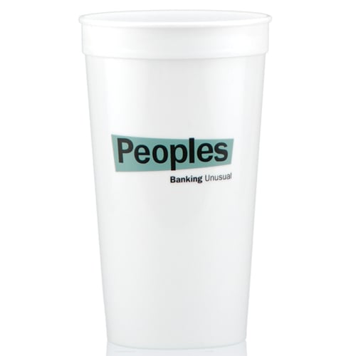 22-Color Imprint 32 oz White Stadium Cups