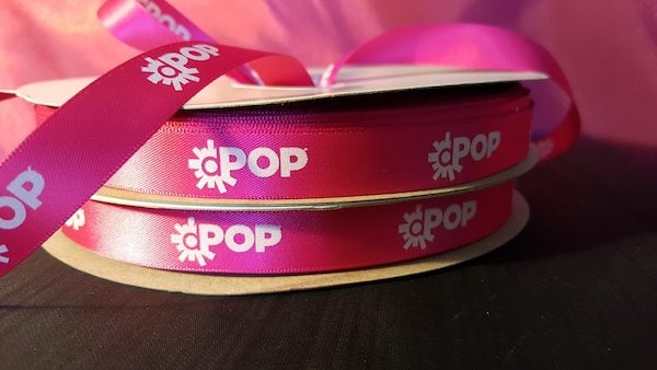 1-Color Imprint 7/8" Custom Dbl. Faced Satin Ribbon