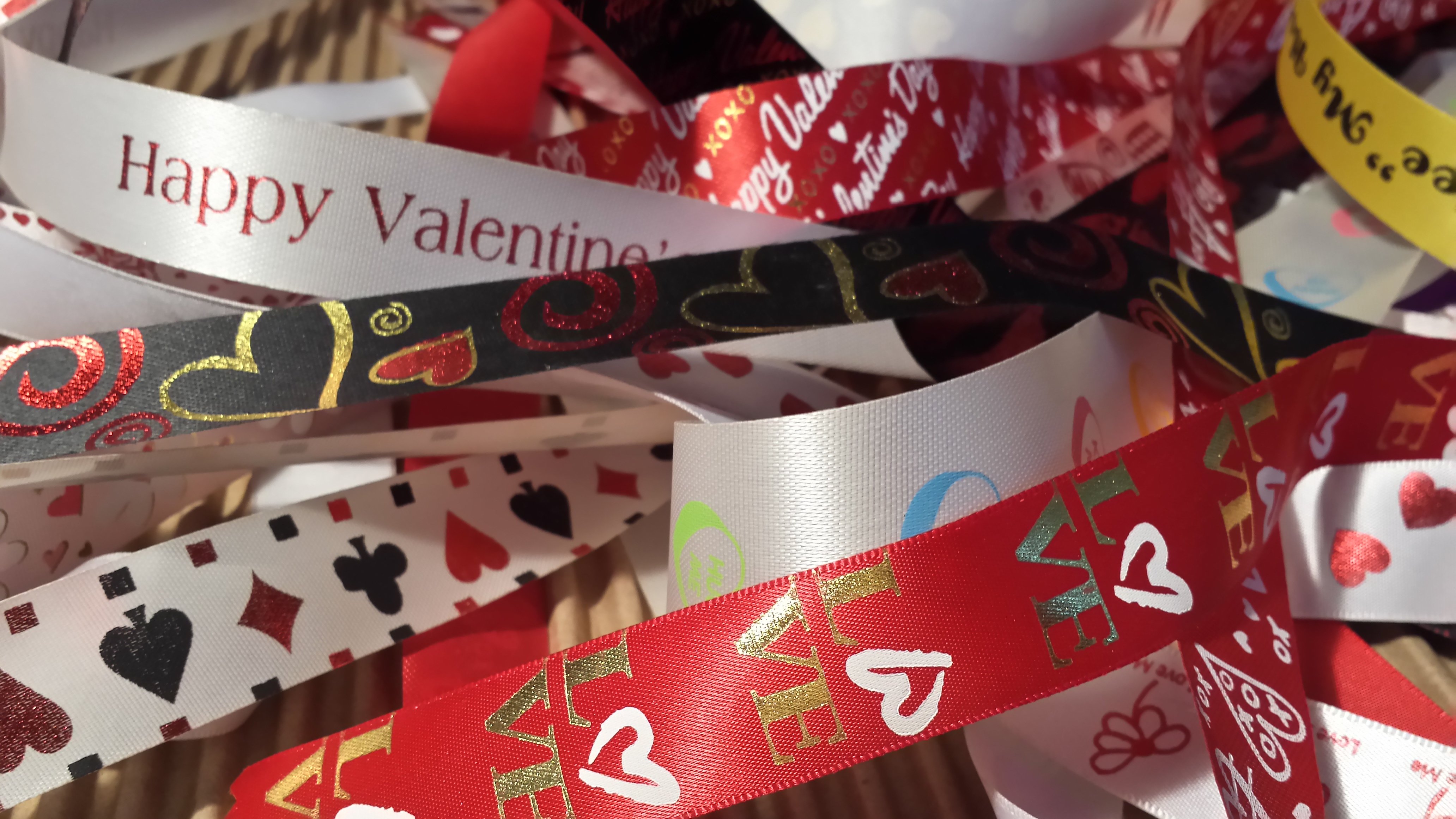 7/8" Cut Edge Polyester Floral Satin Ribbon with Logo