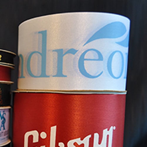 2" Cut Edge Polyester Floral Satin Ribbon with Logo